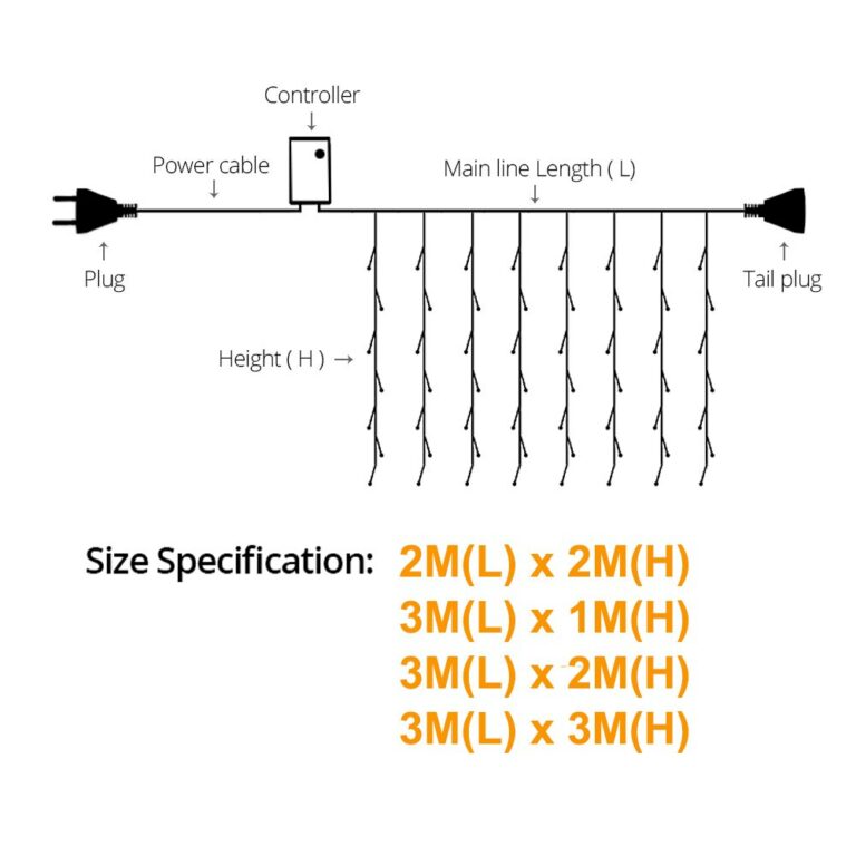 Cortina de leds decorativos para navidad guirnaldas iluminación ...