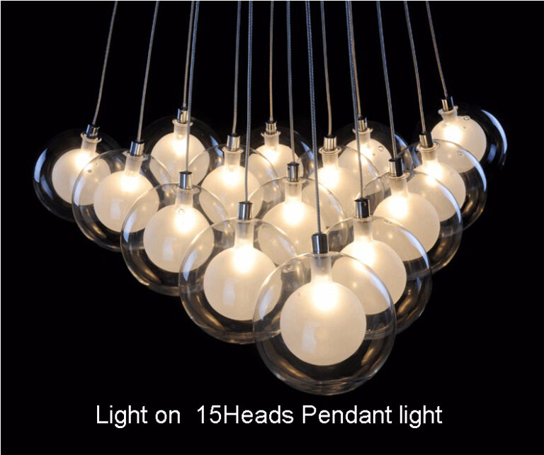 Lámpara araña 15 globos dobles de cristal con LED casquillo G4 – SMART HOME